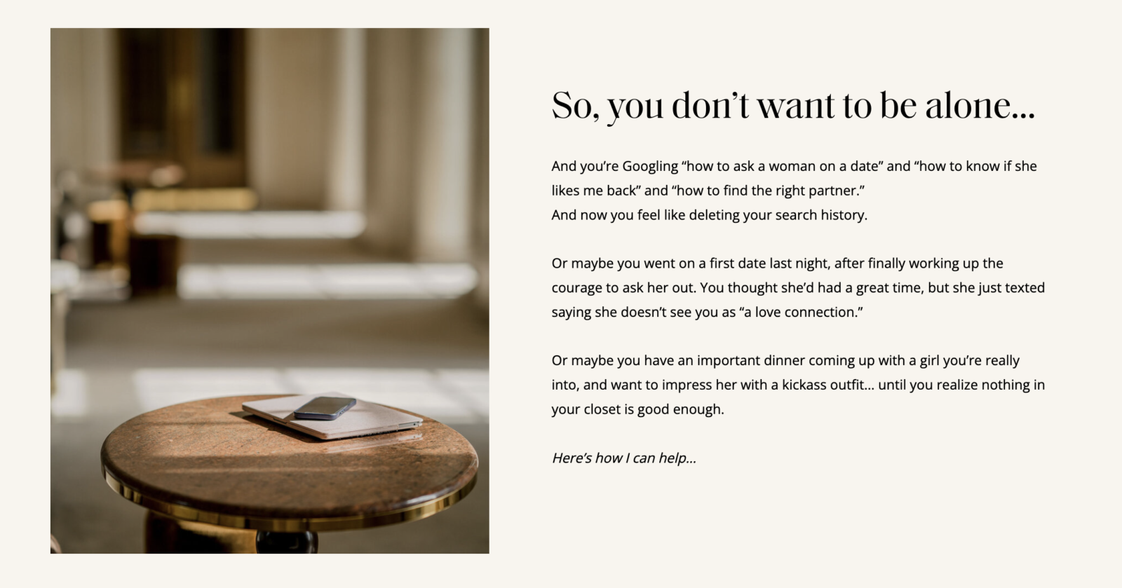 How To Write A Minimal Services Page - betweenthelinescopy.com