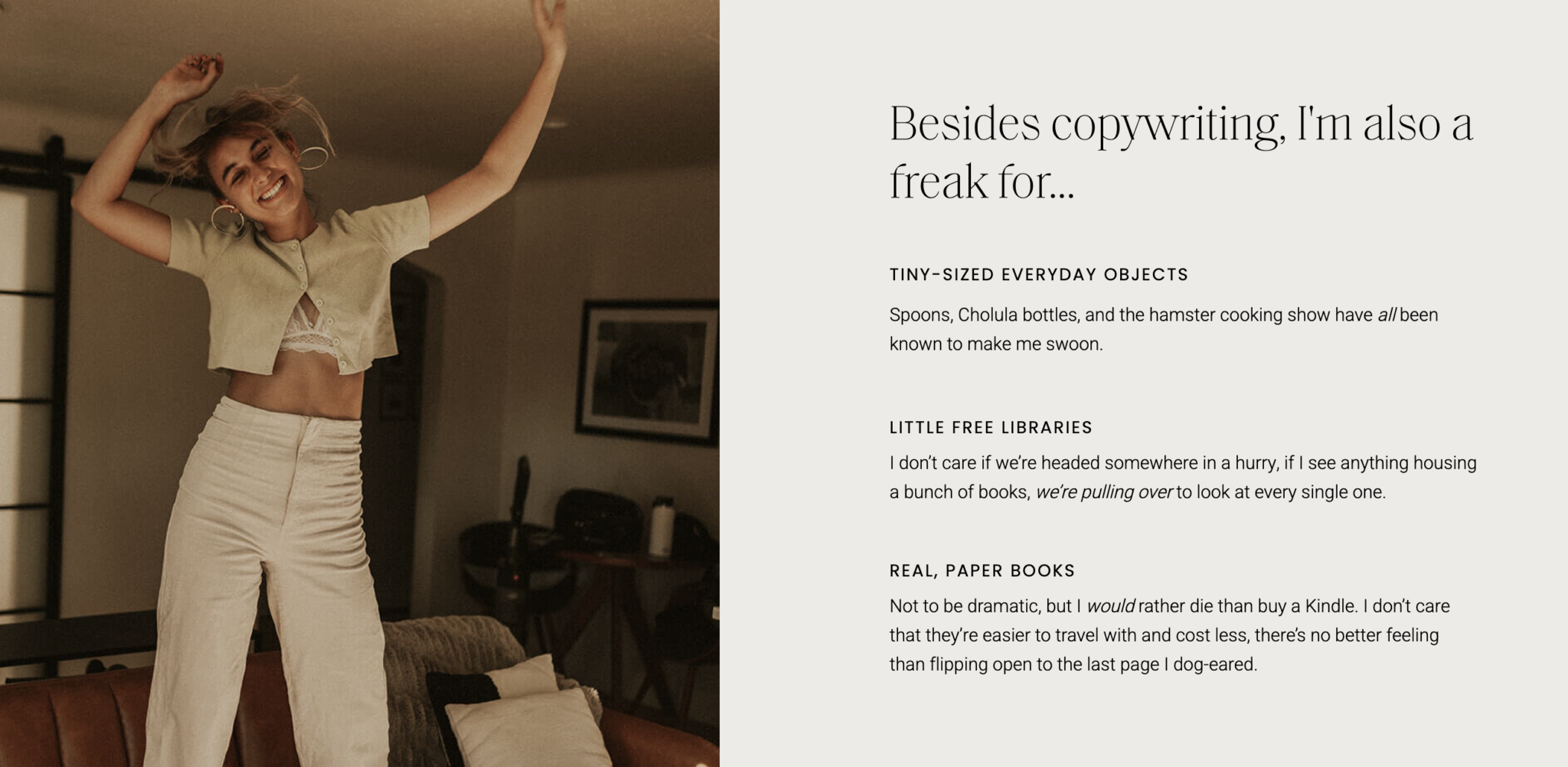 How To Add Personality To Your About Page - betweenthelinescopy.com